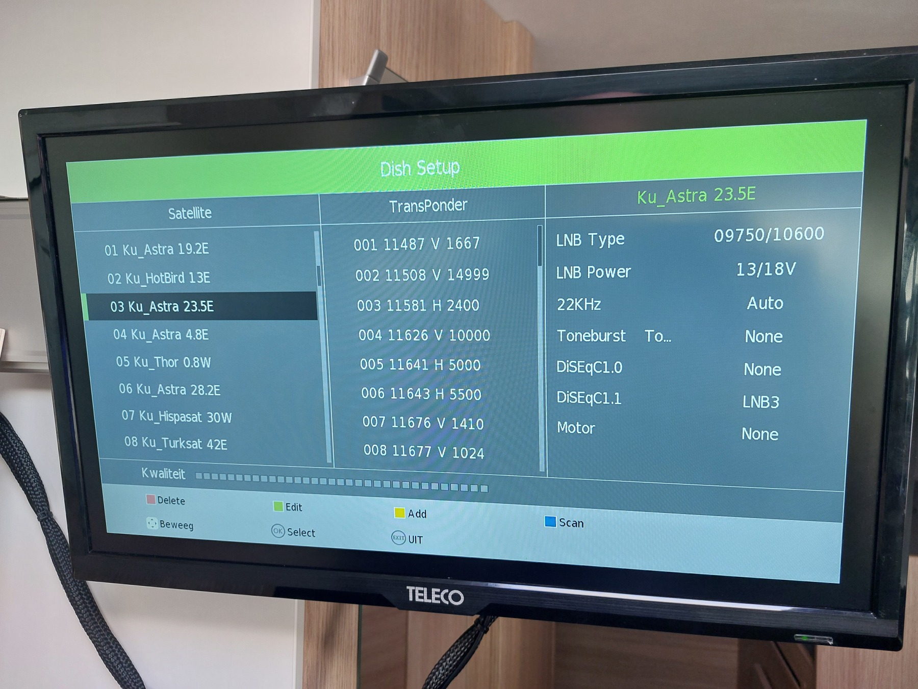 Teleco vindt de Astra3 niet - camperforum.nl